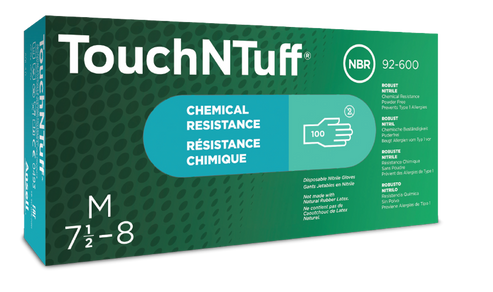 Ansell® TouchNTuff® 92-600 Disposable Nitrile Gloves, Medium, 100 Glov ...